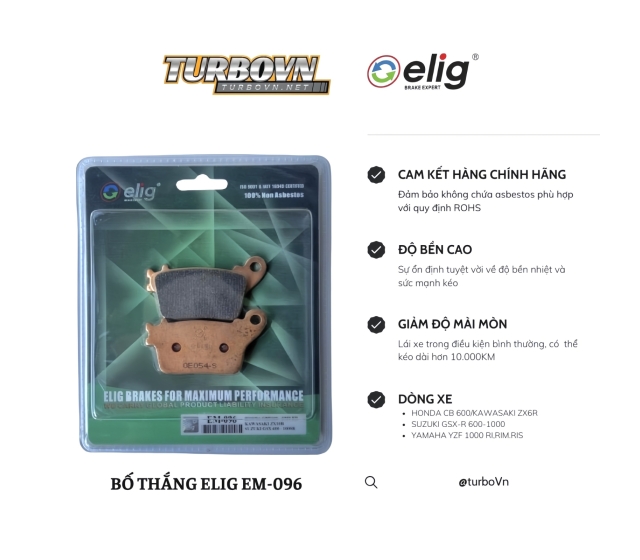 Bố thắng Elig EM-096 KAWASAKI ZX6R-ZX10R